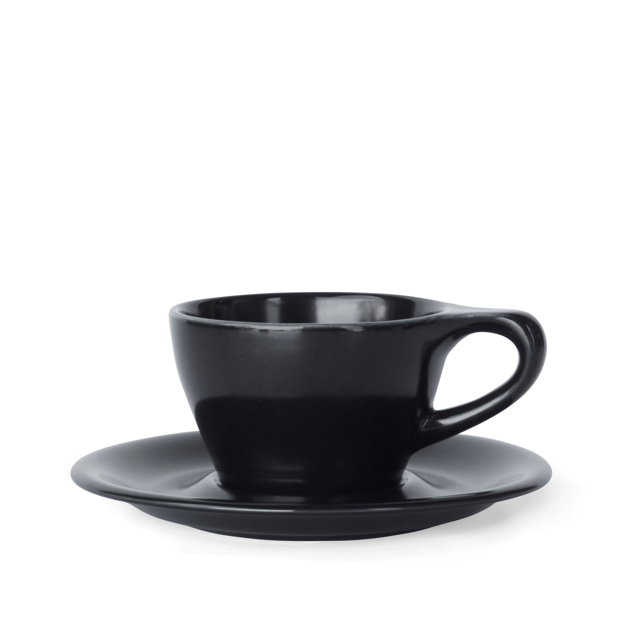 notNeutral Lino Double Cappuccino Cup & Saucer - Black (6oz/177ml)